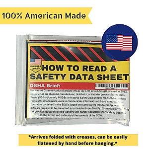 How to Read A Safety Data Sheet (SDS/MSDS) Poster | English & Spanish 2024 | 24 x 36 Inch | UV Coated Paper Sign | OSHA, HMIS, Hazard Compliance Center | Display Instructions Chemical Labels (English)