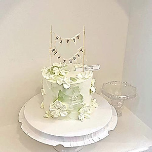 Happy Birthday Cake Topper, Birthday Cake Bunting Topper Cake Topper Garland Handmade Food-Grade Safe Gender Neutral Party Decorations