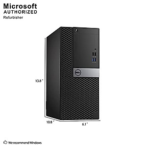 Dell OptiPlex 5040-T, Core i7-6700 3.4GHz, 16GB RAM, 480GB Solid State Drive, DVDRW, Windows 10 Pro 64bit, (Renewed)