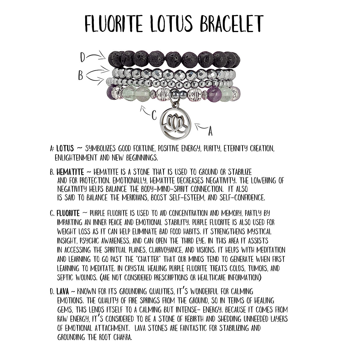 SPUNKYsoul Purple & Green Fluorite Lotus New Beginnings Bracelet Hematite for healing Stack Bracelet Set Collection