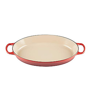 Le Creuset Enamel Cast Iron Signature Oval Baker, 3 quart, Cerise (Cherry Red)