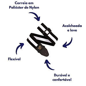 Ernie Ball Stretch Comfort Guitar Strap, Racer White (P05327)