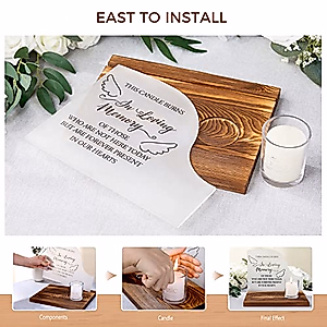AW BRIDAL Sympathy Gifts Memorial Candle Acrylic & Wooden In Loving Memory Wedding Signs, Memorial Bereavement Gifts for Loss of Loved One Mother Father