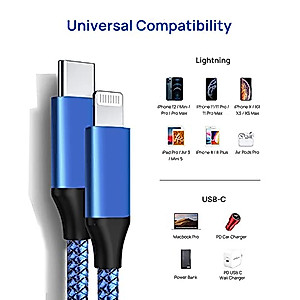 Fast Charger iPhone Cable,iPhone 14 Charger Fast Charging Cable [Apple MFi Certified] 2Pack 10FT iPhone Fast Charger,USBC to Lightning Cable for iPhone 14/14 Plus/13/12/11/Pro Max/MiNi/XS,iPad,AirPods