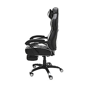 RESPAWN 110 Ergonomic Gaming Chair with Footrest Recliner - Racing Style High Back PC Computer Desk Office Chair - 360 Swivel, Adjustable Lumbar Support, Headrest Pillow, Padded Armrests - 2019 White