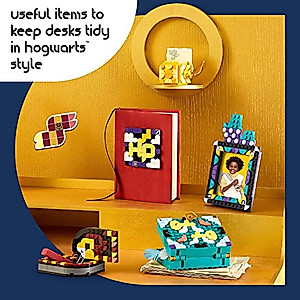 LEGO DOTS Hogwarts Desktop Kit 41811, DIY Harry Potter Back to School Accessories and Supplies, Desk Décor Items and Patch Sticker, Crafts Toys