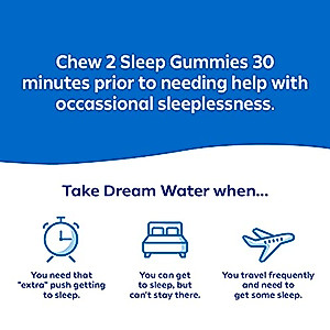 Dream Water Sleep Gummies; Melatonin 5mg, GABA, 5-HTP; Natural Flavors and Colors; Helps You to Fall Asleep, Fast and Wake Refreshed, Snoozeberry, 60 Gummies