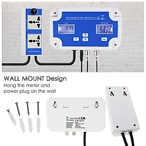 DANOPLUS Smart pH ORP Controller with Remote App Monitoring & Dosing in Water, 3 in 1 pH/ORP/Temp Meter Replaceable Probes for Hydroponics, Aquariums & Pool