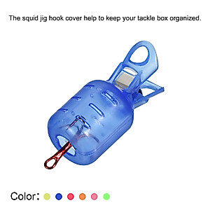 PATIKIL Large Size Squid Jig Hook Protector Case, 10 Pack Fishing Hook Covers Hook Bonnets Jigs Lure Cover Tackle Boxes Tools, Blue