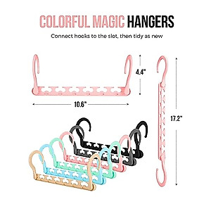 Smartor Closet Organizers and Storage - 12 Pack, Closet Organizer Hanger for Heavy Clothes, Hangers Space Saving for Wardrobe, Dorm, House Essentials for College Students Girls, Space Saver Hangers