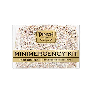 Pinch Provisions Minimergency Kit for Brides, Pink Diamond, Includes 21 Must-Have Emergency Essential Items for Your Big Wedding Day, Compact, Multi-Functional Zipper Pouch, Perfect Survival Kit Gift