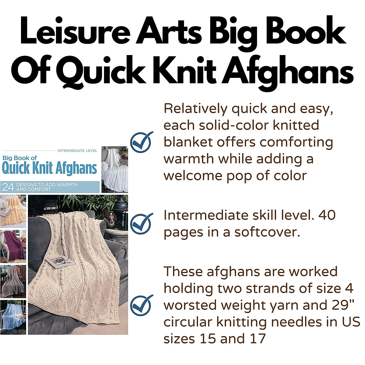Big Book of Quick Knit Afghans-24 Quick & Easy Solid-Color Wraps