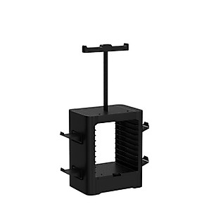 ASFSKY Game Organizer Storage Tower Game Controller Holder ABS Video Game Organizer Multifunctional Game Disk Rack Controller Organizer Headset Holder for PS5 PS4 Xbox Gamer Gifts