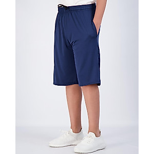 Real Essentials Dry Fit Dri-Fit Big Boys Girls Youth Clothing Active Athletic Performance Basketball Soccer Tennis Exercise Summer Activewear Gym Teen Running Shorts, Set 8, L (12/14), Pack of 5