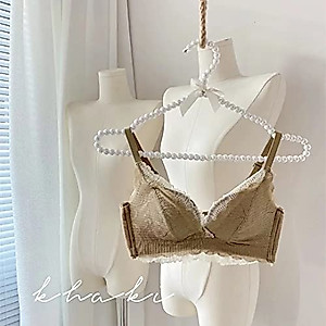 QTMY 5 Pack White Pearl Bow Clothes Hanger for Bride Wedding Dress,Shirt Bra Clothing Hangers (5 Pack)