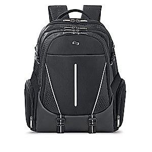 Solo New York Rival 17.3 Inch Laptop Backpack with Hardshell Side Pockets, Black