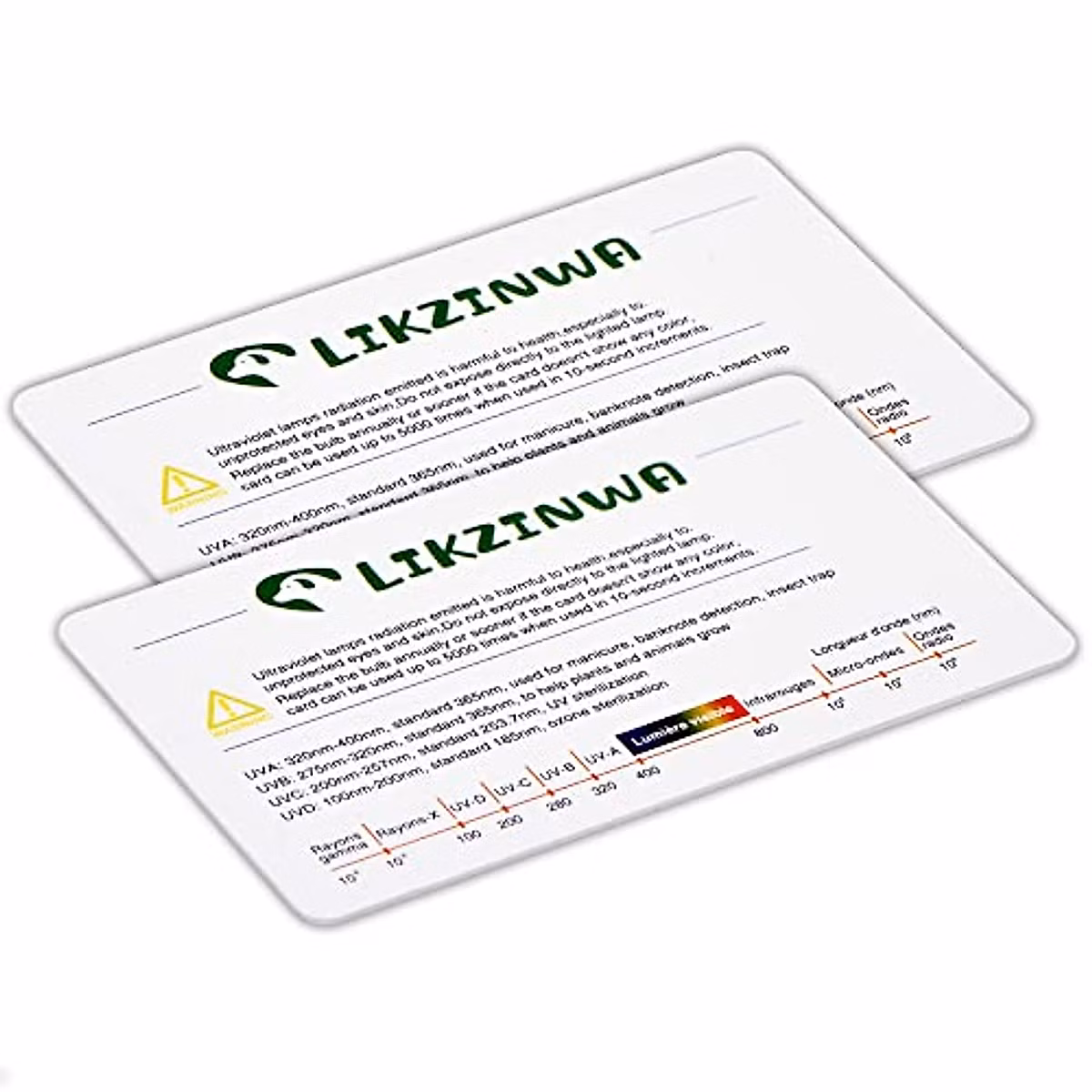 LIKZINWA UVB Sensor Card, 2-Pack Test Card of Reptile Lamp UV Sensor Reptile UVB Fluorescent Lamp
