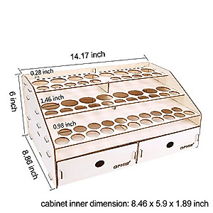 OPHIR Wooden Paint Rack Stand Pigment Ink Bottle Paints Tool Storage with Cabinet Holder Organizer for 58 Bottles of Paints