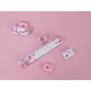 ZMX Cherry Blossom 61 Mechanical Keyboard,Hot Swappable 60％Compact Mechanical 5.0Bluetooth/Type-C Wired Dual-Mode RGB Backlit Dye-Sublimation PBT Keycap Gaming Keyboard(Black Switch, Pink)