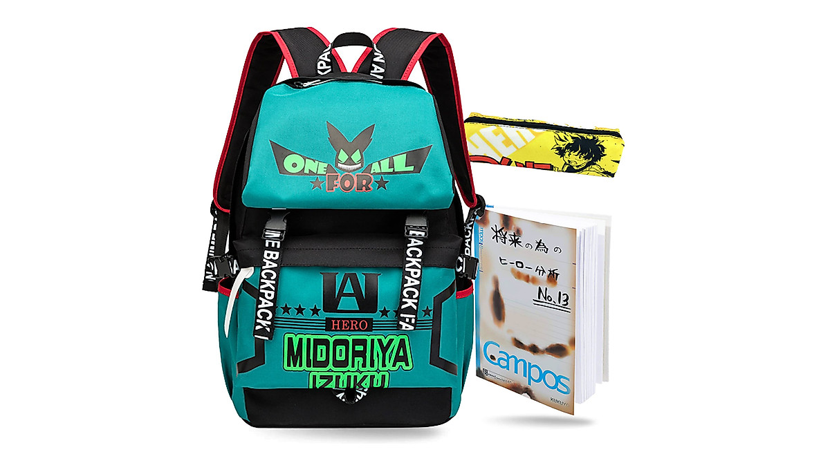 Izuku Midoriya Backpack - Durable BNHA Bag with Journal & Stickers
