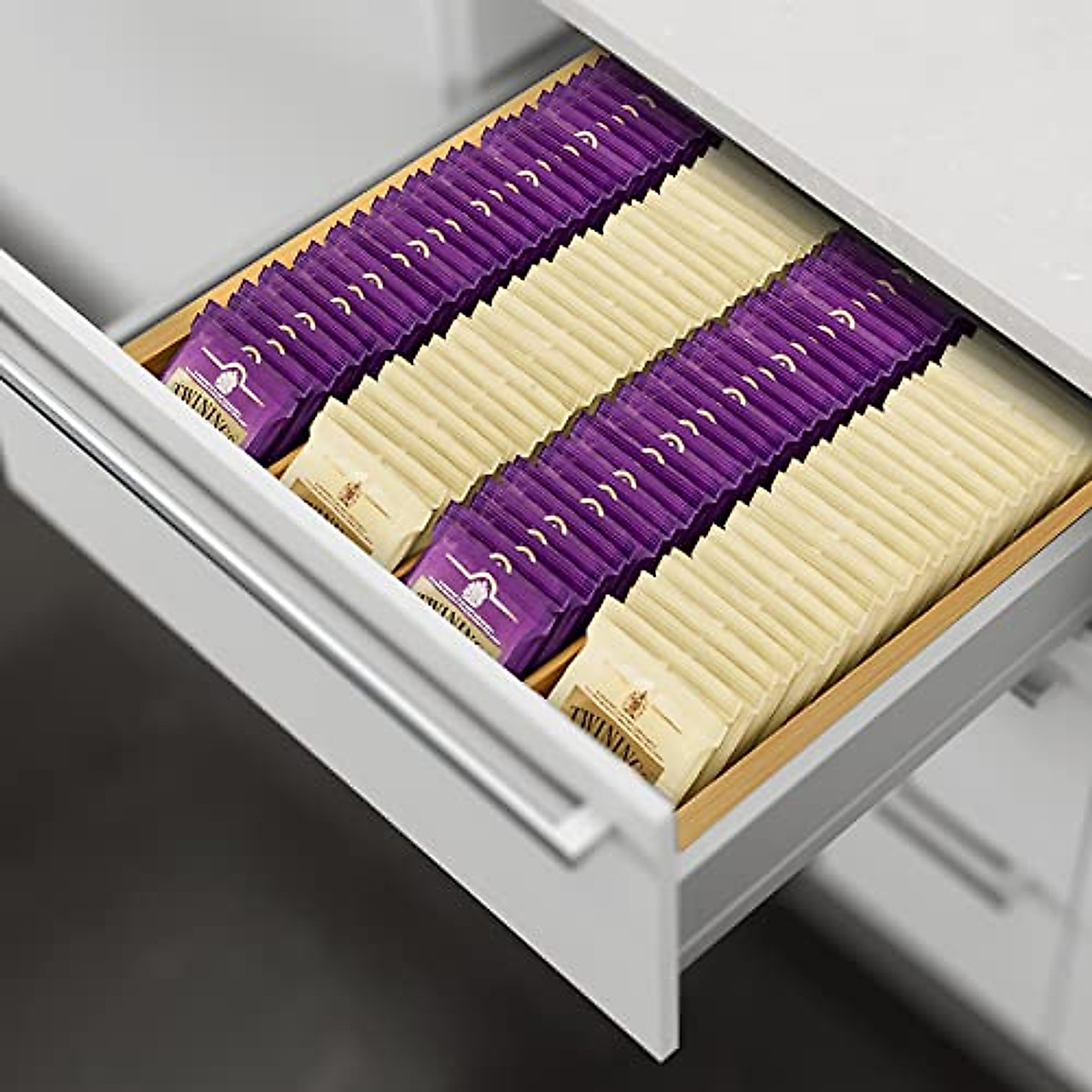 MinBoo Bamboo K Cup Holder for Drawer or Countertop Coffee Pod Holder 25-36 K Cup Pod Storage Tea Bag Organizer Storage for Coffee Station Home Office and Kitchen (Bamboo)