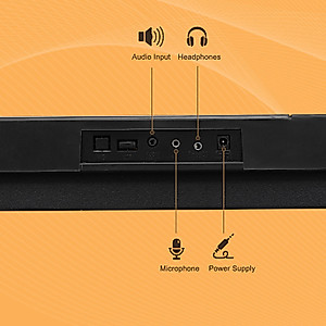 GLARRY 61-Key Portable Electronic Keyboard Piano set w/LCD Screen, Stand, Microphone, Headphones, Stand, Bench, Teaching Modes, Built-In Speakers