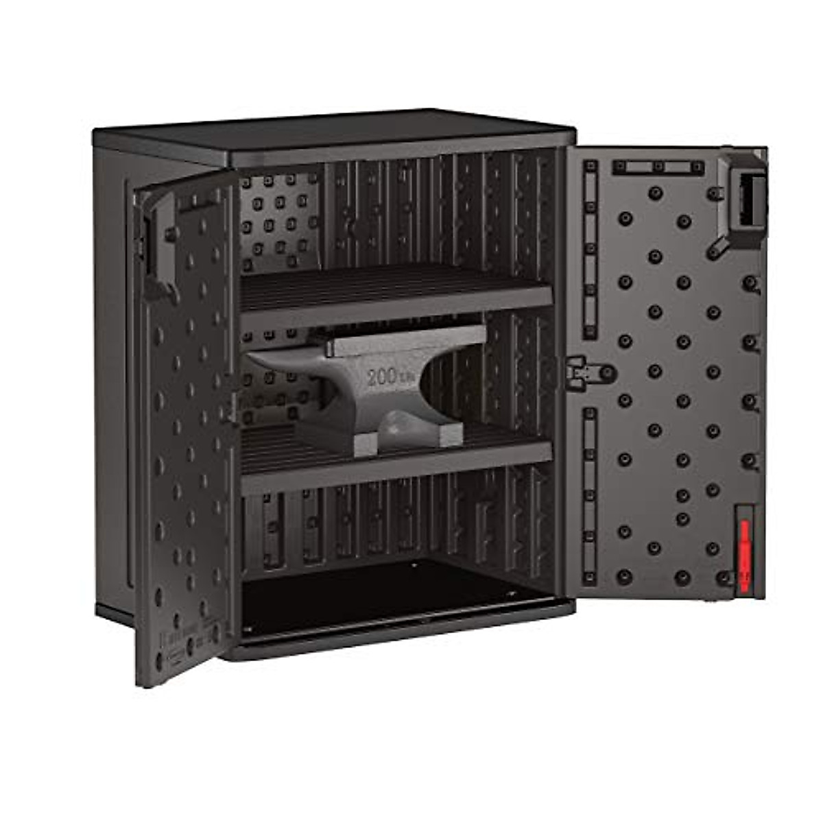 Suncast Commercial 9 Cubic Ft. Heavy-Duty Resin Cabinet with 2 Shelves, Dark Grey