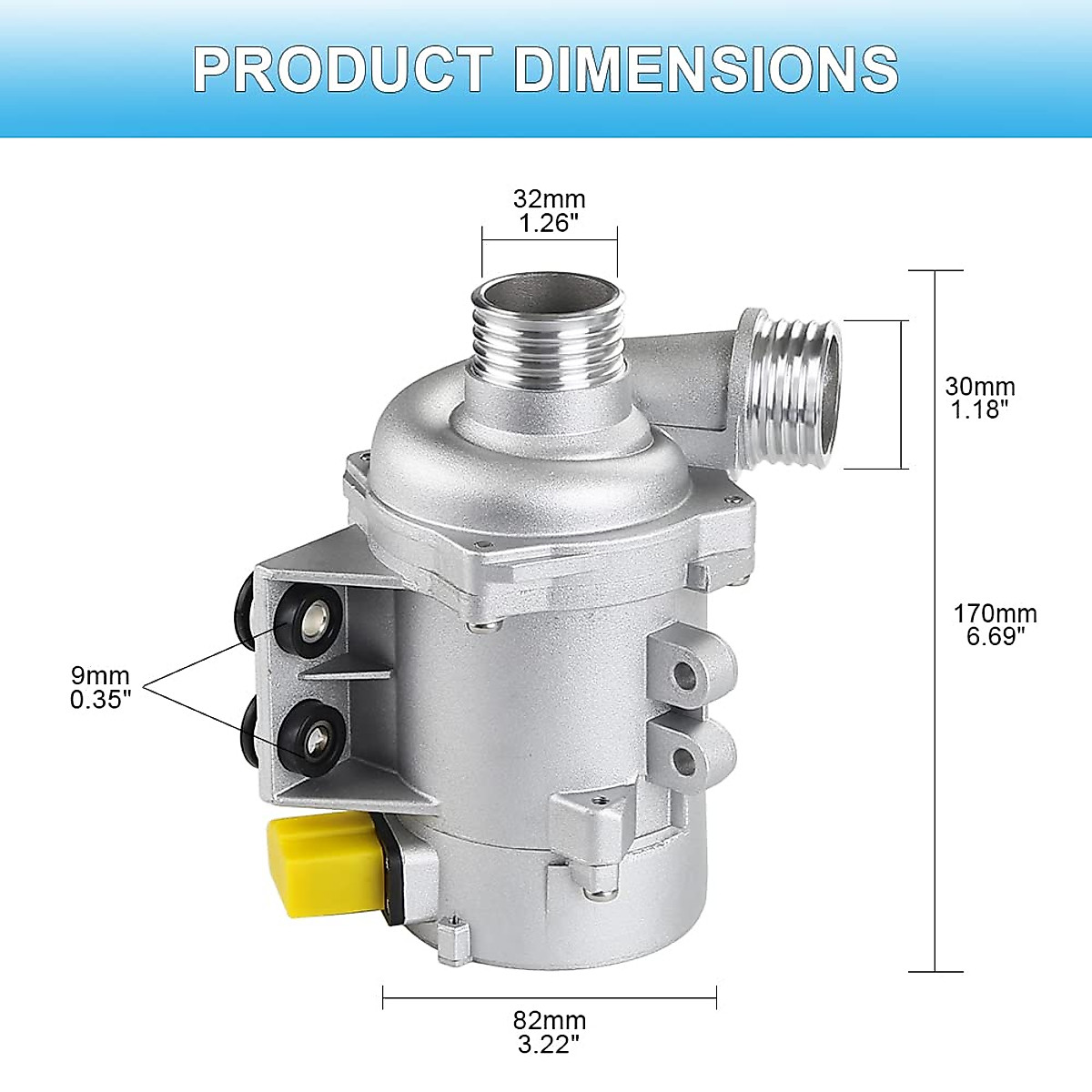 JDMON Compatible with Electric Engine Water Pump BMW Z4 X3 X5 325i 325xi 328i 328xi 525i 525xi 528i 528xi Replace 11517586925,702851208, 11517563183, 11510392553