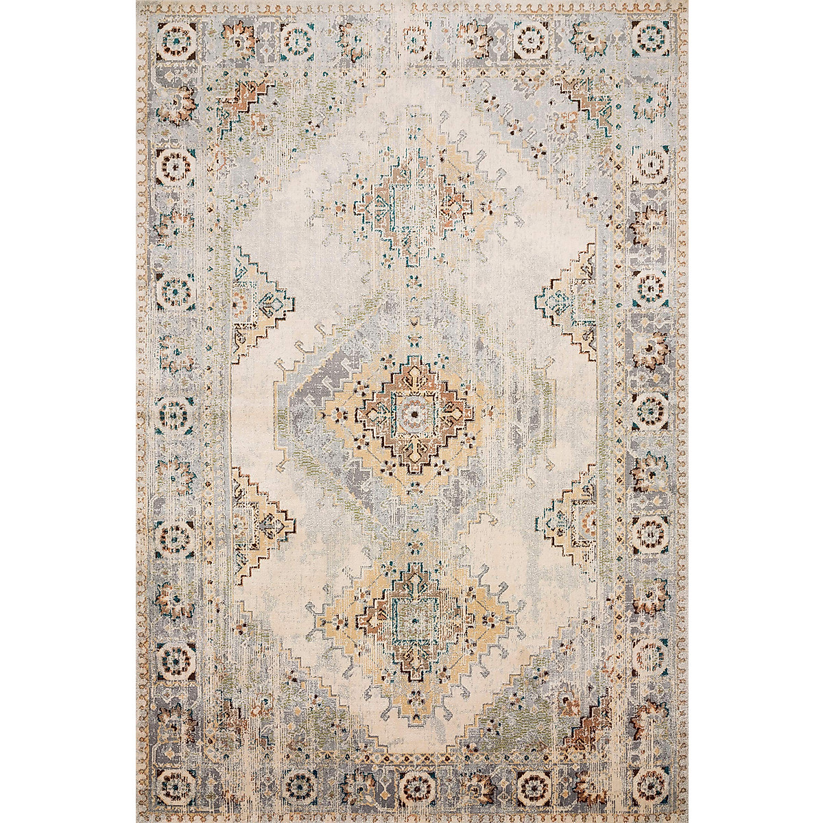 Loloi II Isadora Oatmeal/Silver 6'-0" x 9'-0" Area Rug