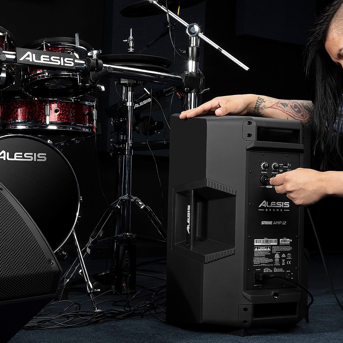Alesis Strike Amp 12 - 12-Inch 2000-Watt Portable Drum Amplifier Speaker for Electric Drums with High-Frequency Compression Driver and Contour EQ