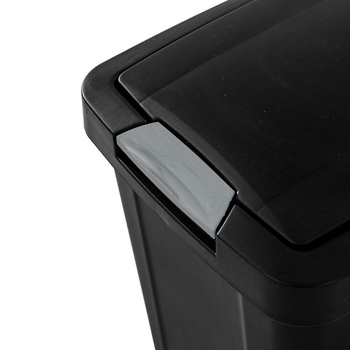 Sterilite 7.5 Gallon TouchTop Wastebasket Trash Can with Pop Up Lid for Kitchen, Bathroom, Mudroom or Office, 4 Pack, Black