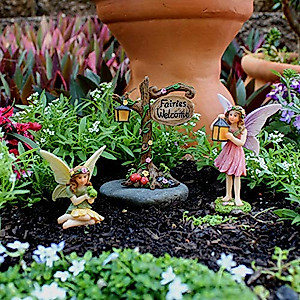 PRETMANNS Fairy Garden House Kit – Fairy Garden Accessories – Fairy Houses for Gardens Outdoor - Fairy House Kit with Fairies for Fairy Garden – Fairy House 7" High - Fairy Garden Kit 4 Pieces
