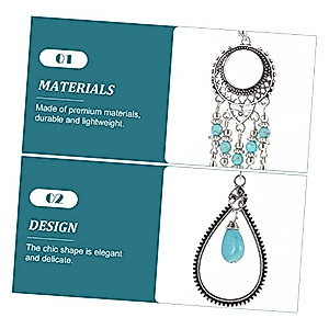 Abaodam 4 Pairs Turquoise Earrings Funky Earrings Earring Hoops for Women Earrings for Women Hoops Turquoise Jewelry Ladies Jewelry Fashion Jewelry Bohemian Miss Metal Body Accessories