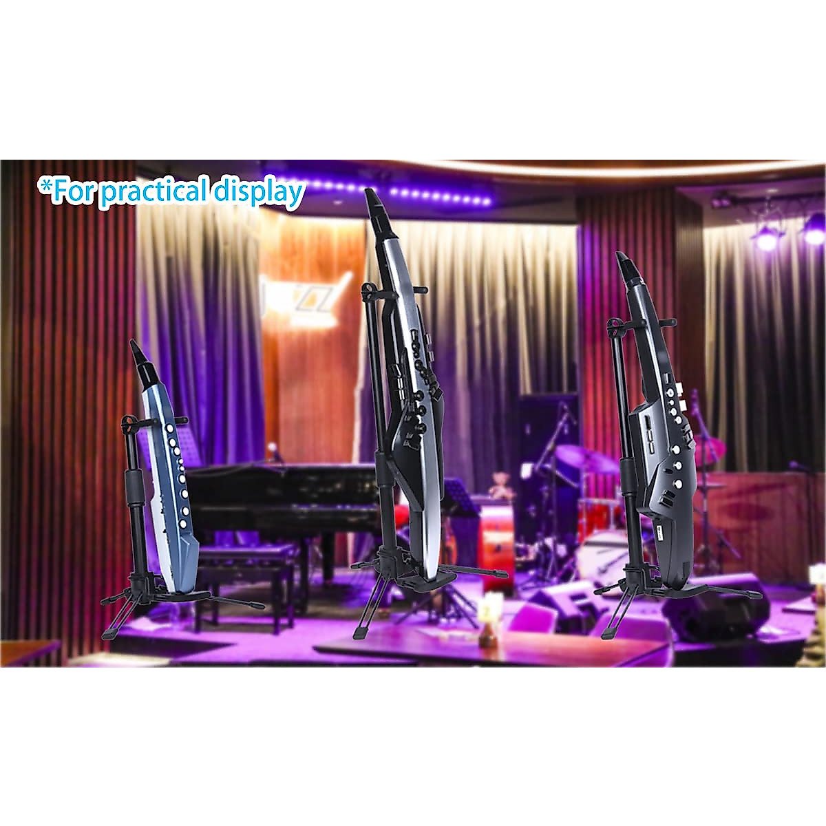 GEEK Professional EWI Stand | Aerophone&Electronic Wind Instrument Stand holder | Foldable&Stable Metal Stand | Adjustable Height | Antiskid designed Tripod Stand | For AKAI Roland Yamaha EWI series