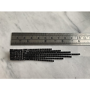 Black Extra Long Bling Bling Tassel Earrings Statement Art Deco Great Gatsby Rhinestone Crystal Drop Earrings Beauty Pageant Bridal Wedding Party Earrings Jewelry (Black)