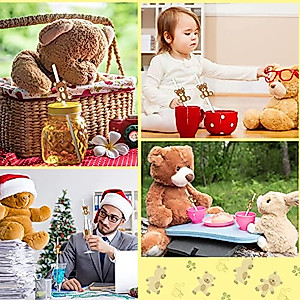 Skyley 100 Pcs Bear Paper Straws Little Cutie Straws Snowflake Disposable Drinking Paper Straws for Little Cutie Baby Shower White Brown