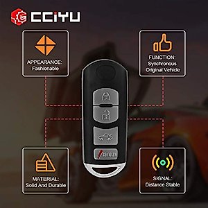 cciyu X 2 Flip Key Fob (SHELL CASE) 4 buttons Replacement for 13 14 15 16 17 for Mazda 3 6 Series with FCC SKE13D