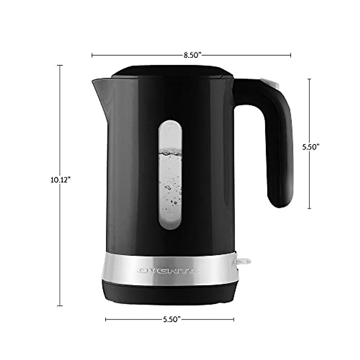 Ovente Electric Kettle, 1.8 Liter with Prontofill Lid 1500 Watt BPA-Free Fast Heating Element with Auto Shut-Off & Boil Dry Protection, Instant Hot Water Boiler for Coffee & Tea, Black KP413B