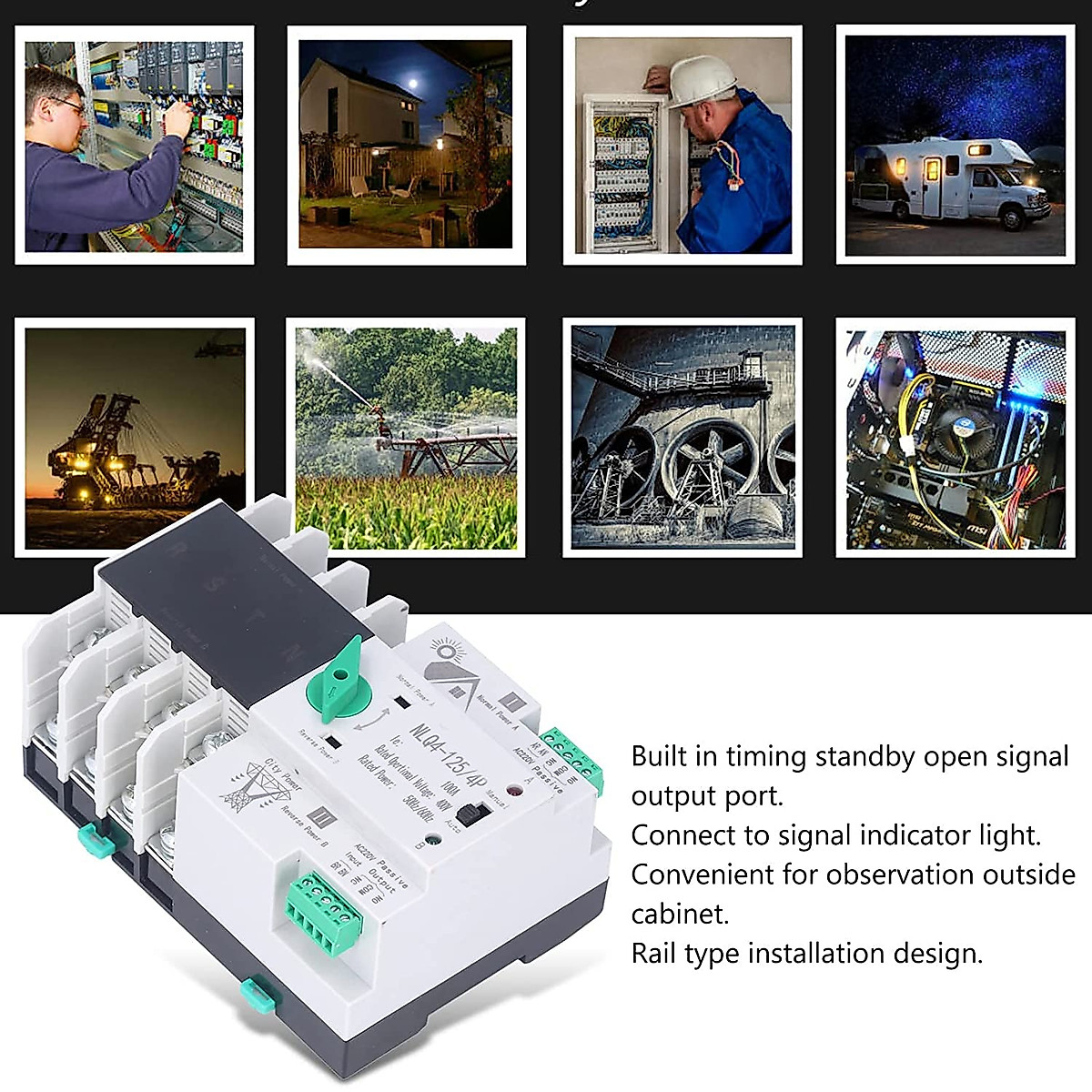 Dual Power Automatic Transfer Switch AC 400V 4P 100A ATS PC Automatic Changeover Toggle Switch Double Transfer Switch for Municipal Electricity UPS Inverter Solar
