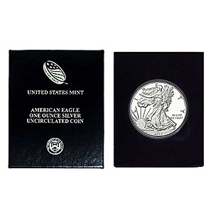 2015 - U.S. Silver Eagle in Plastic Air Tite in Magnet Close Black Gift Box - Gem Brilliant Uncirculated Dollar US Mint Uncirculated