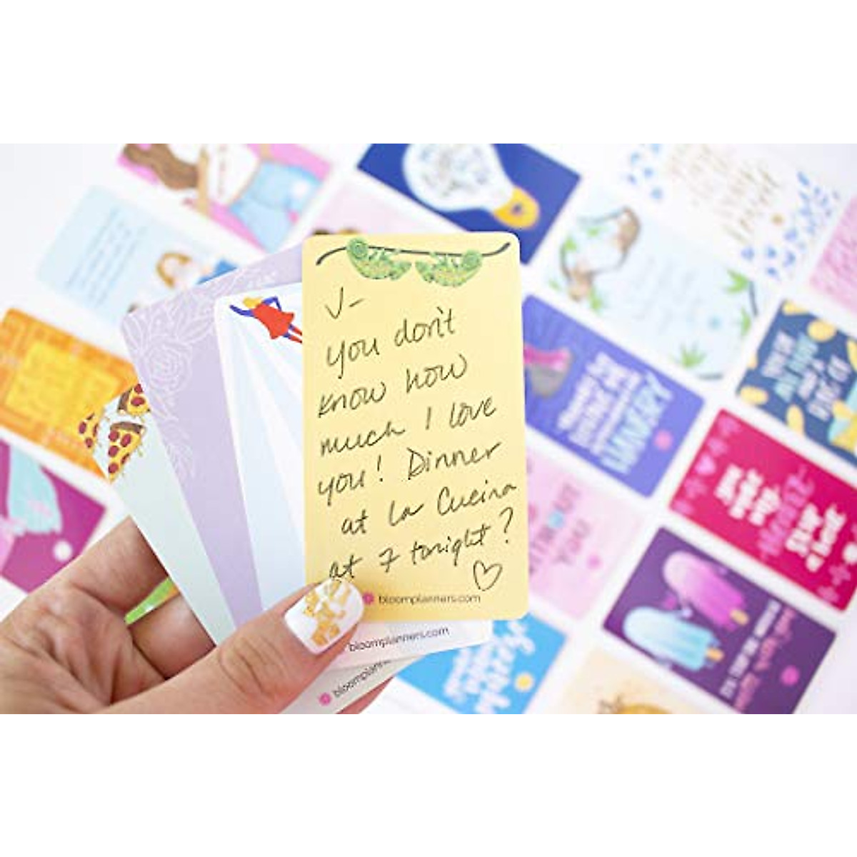 bloom daily planners Love Note Card Deck - Cute Sentimental Quote Cards - Set of Thirty 2" x 3.5" Cards - Assorted Designs