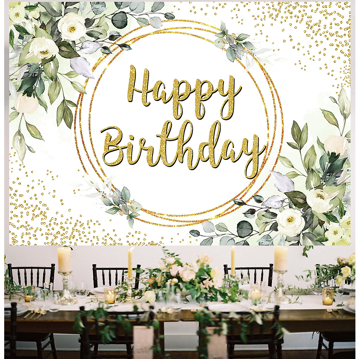 Greenery Eucalyptus Leaves Backdrop for Photography 8X6FT Green Bloom Eucalyptus Leaves Photo Background Kids Adults Baby Shower Happy Birthday Party Decor Banner