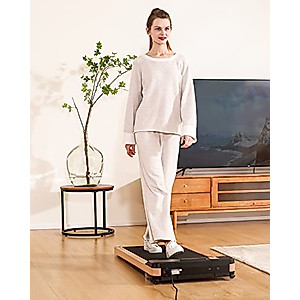 Maksone Under Desk Treadmill, Wood Electric Treadmill with Remote Control, Walking Jogging Machine, Installation-Free