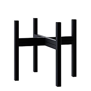 FaithLand Mid Century Plant Stand Indoor Outdoor (EXCLUDING 12" Plant Pot) , Hold Up to 12 Inch Planter, Metal Planter Stand, Potted Plant Holder, Black - Fits Snake Plant - Upgraded Design.