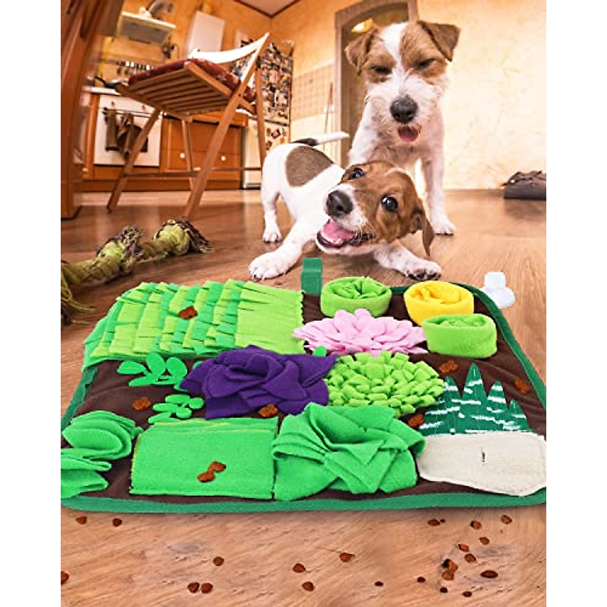 CiyvoLyeen Succulent Snuffle Mat for Dogs Small Pets Treat Toy, Dog Enrichment Toys, Dog Puzzle, Slow Eating Mat, Foraging Mat for Rabbit Cat Pig, Stress Relief Puppy Gift, for Pet