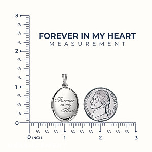 PicturesOnGold.com Sterling Silver Oval Forever in My Heart Locket with 18 Inch Chain