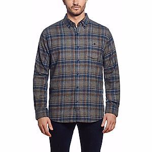 Weatherproof Vintage Mens Flannel Shirt (as1, Alpha, x_l, Regular, Regular, Brown, X-Large)