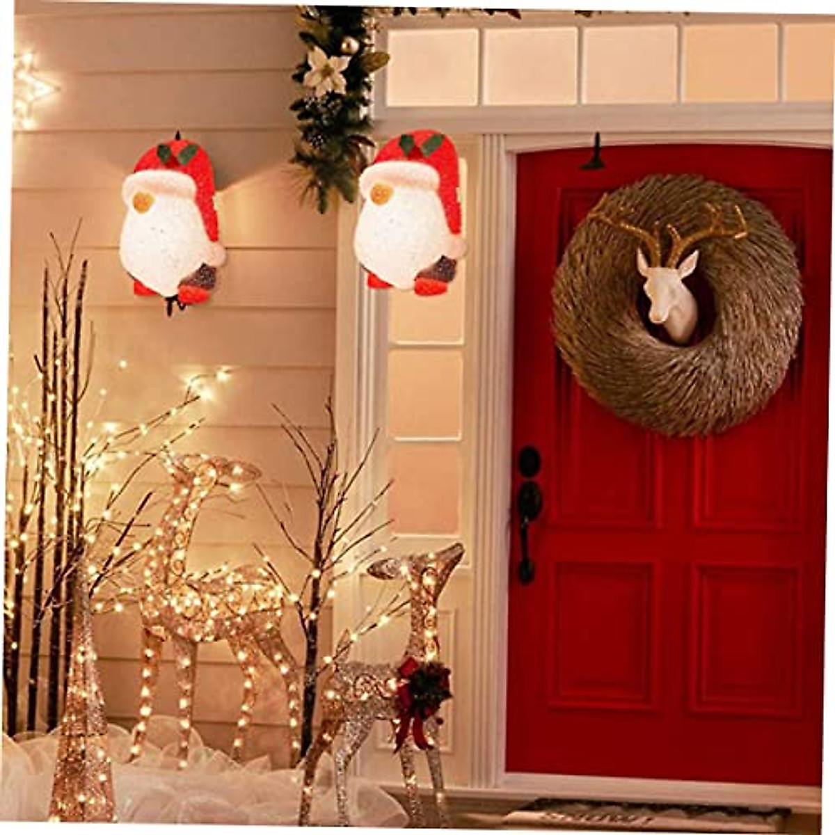 GANAZONO Christmas Lamp Shade Outdoor Light Covers Santa Lampsahde Christmas Porch Light Covers Porch Shades Christmas Ornaments Light Covers for Light Fixtures Holiday Lights Wall Eva