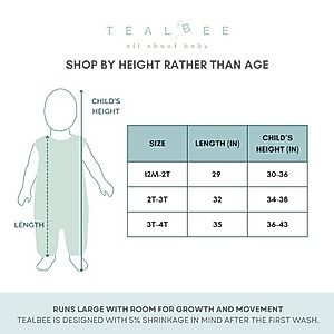 Tealbee Dreamsuit: Toddler Sleep Sack with Feet 12-18 Months, 18-24 Months - 1.2 TOG All Season Baby Wearable Blanket for Walkers - Rayon Made from Bamboo, Organic Cotton Sleep Bag - Love Milk