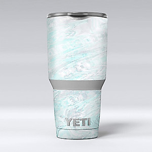 Design Skinz Teal Slate Marble Surface V39 - Skin Decal Vinyl Wrap Kit Compatible with The Yeti Rambler Cooler Tumbler Cups